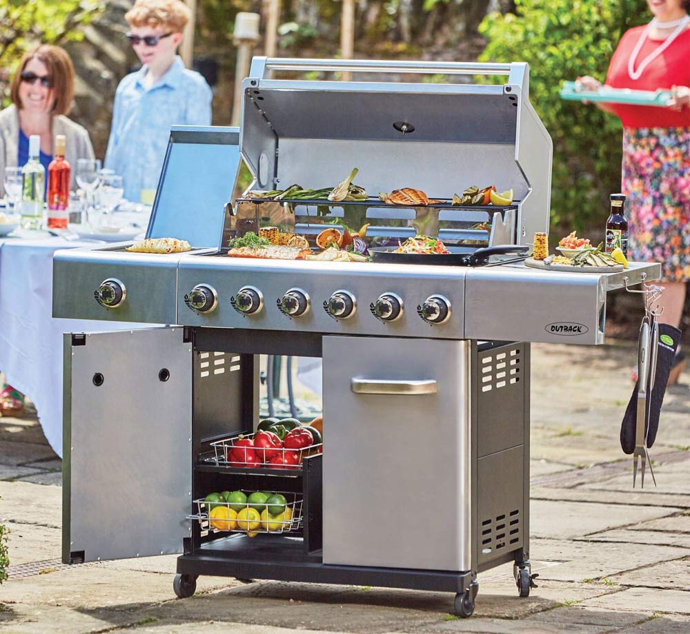 Outback Jupiter 6 Burner Hybrid BBQ Stainless Steel (OUT370768 ...